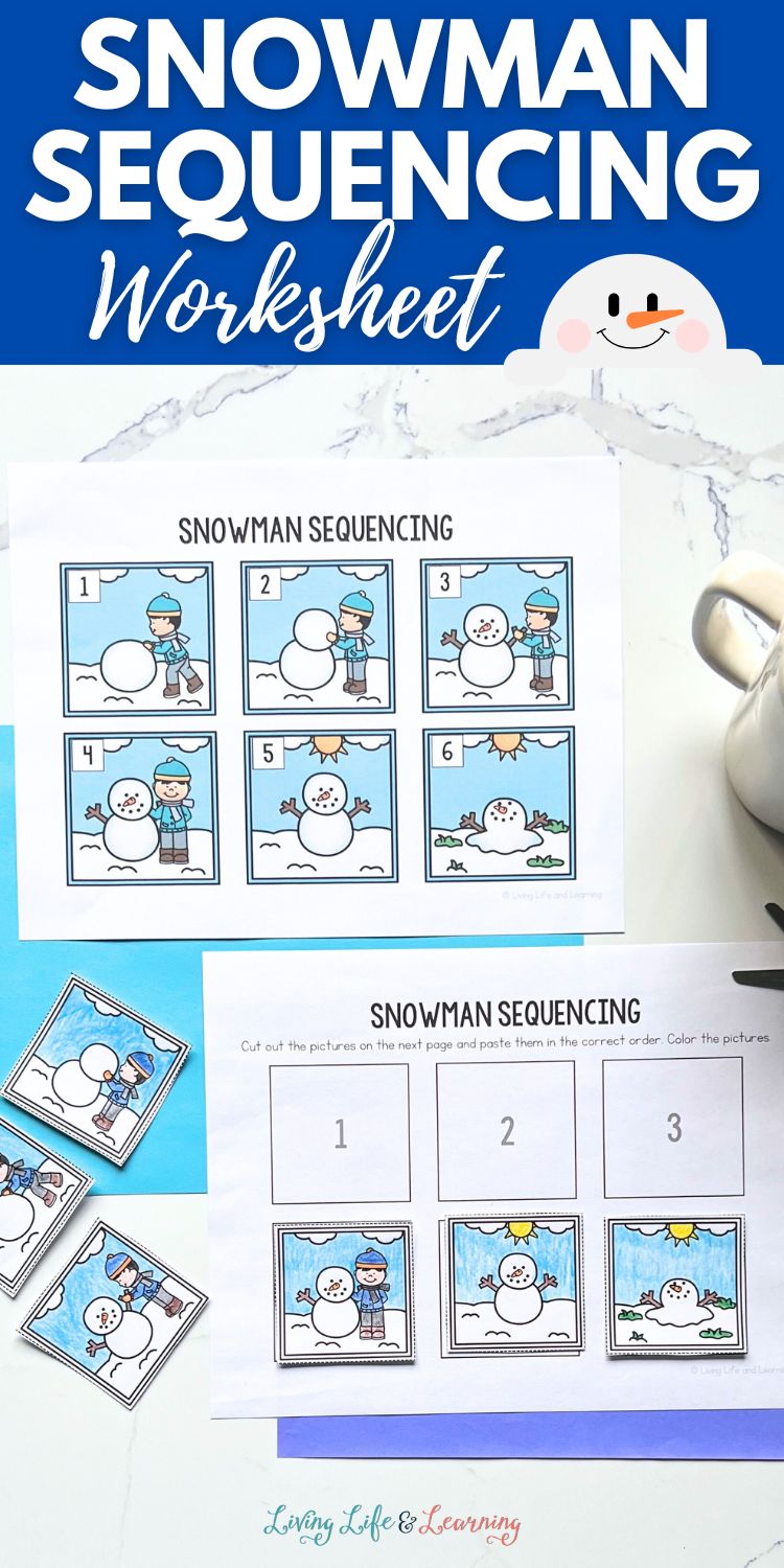 Snowman Sequencing Worksheet: Develop Organizational Skills
