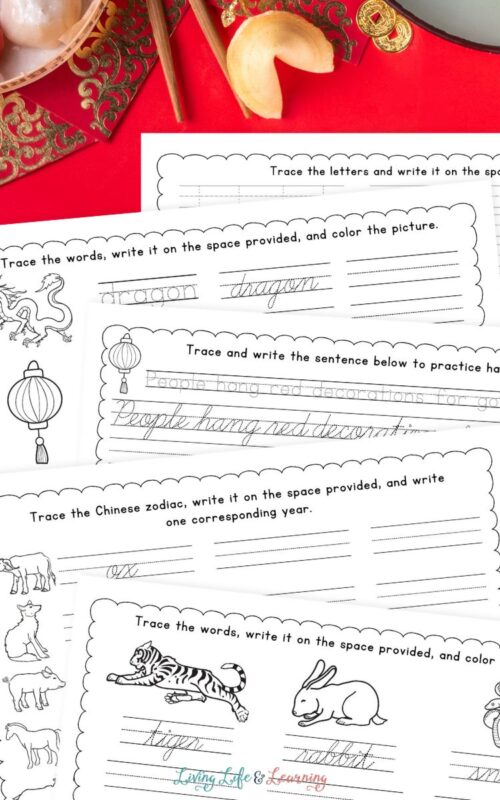 Lunar New Year Handwriting Worksheets: Fun and Festive Pages