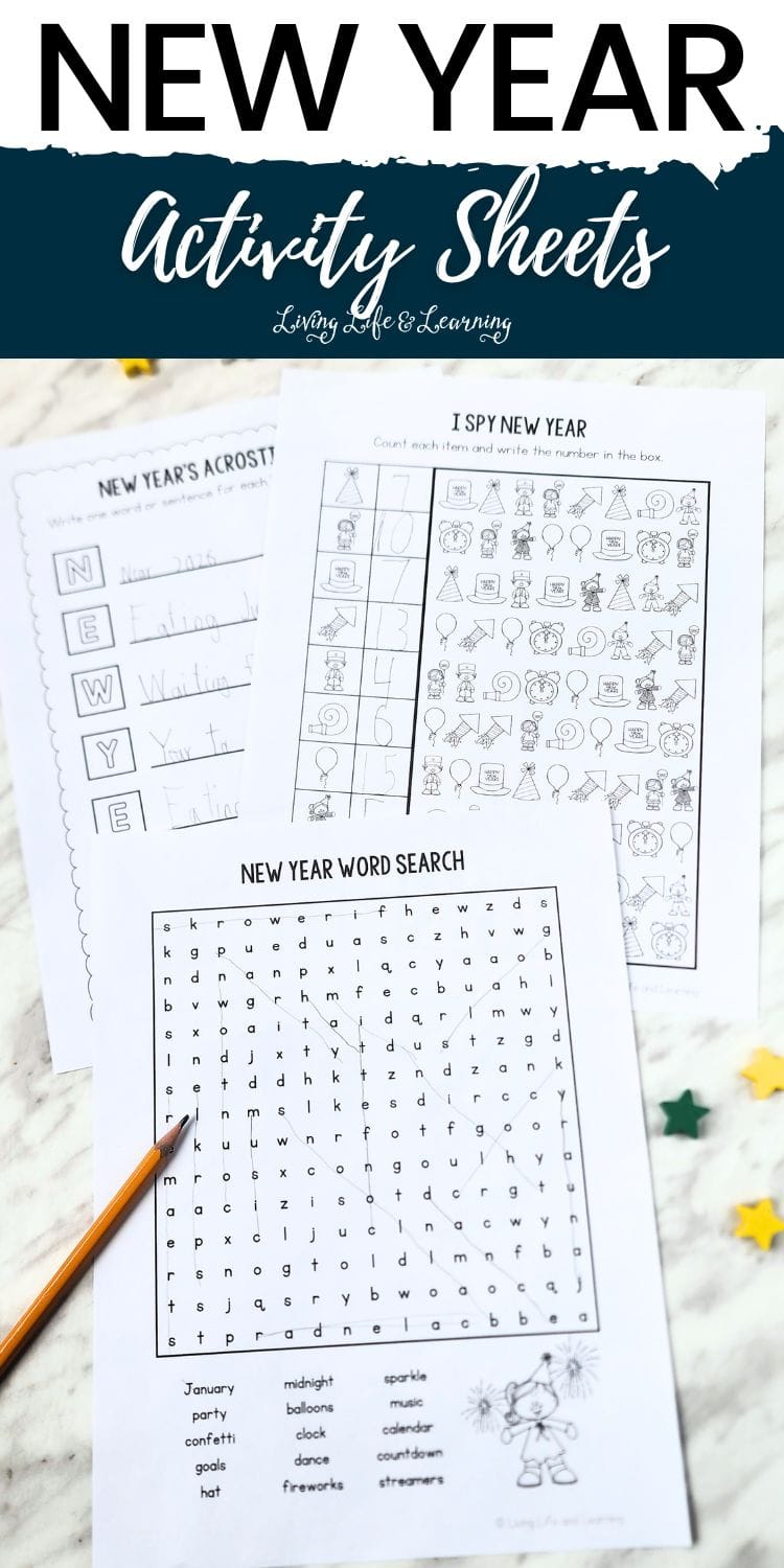 New Year Activity Sheets: Fun and Educational Printable for Kids