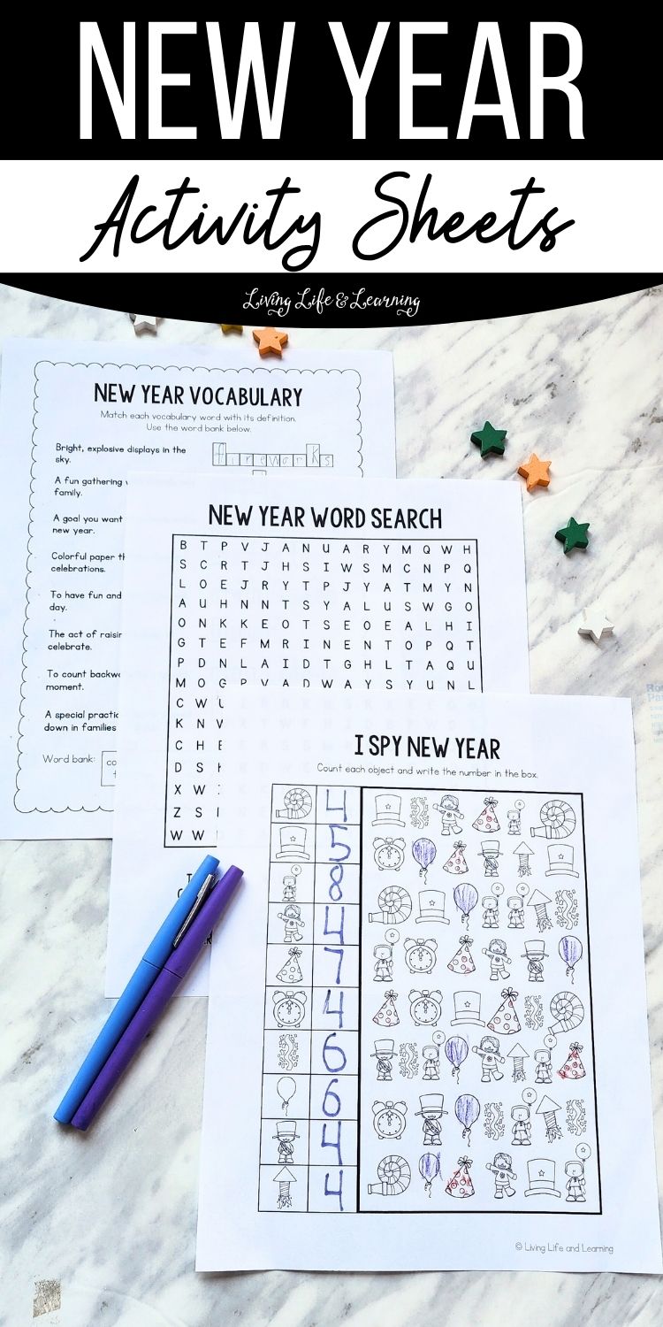 New Year Activity Sheets: Fun and Educational Printable for Kids