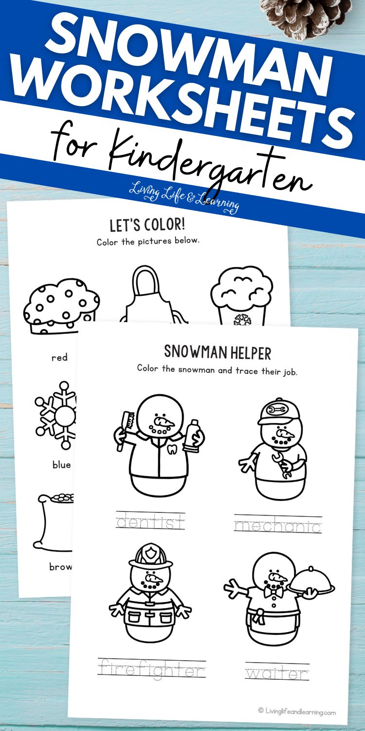 Winter Learning Fun with Snowman Worksheets for Kindergarten