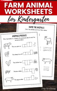 Printable Farm Animals Worksheets for Kindergarten: Fun Activities