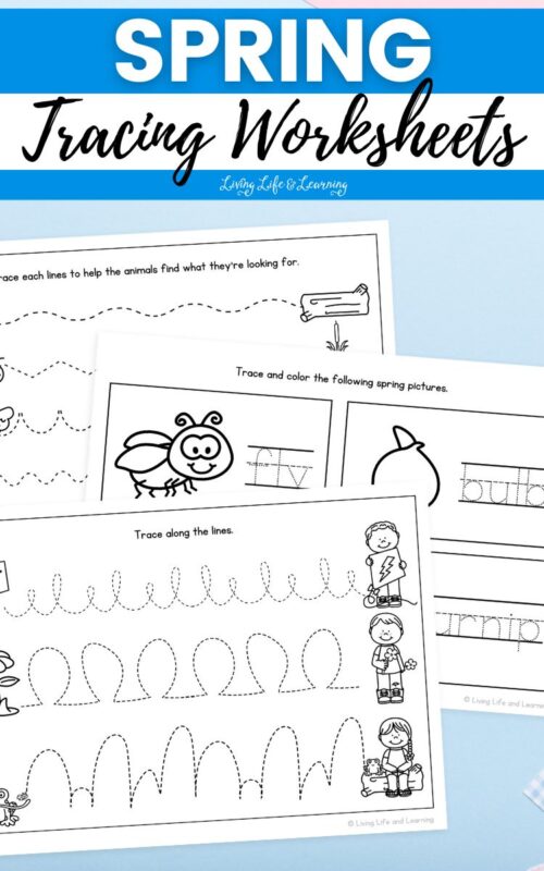 Spring Tracing Worksheets for Fine Motor and Pre-Writing Skills