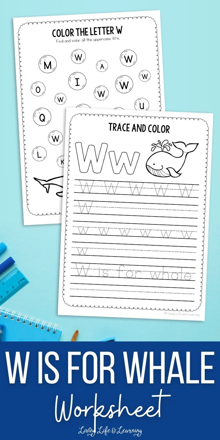 W is for Whale Worksheet: Summer Ocean Lessons for Kids