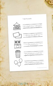Carnival Tracing Worksheets to Boost Early Writing Skills