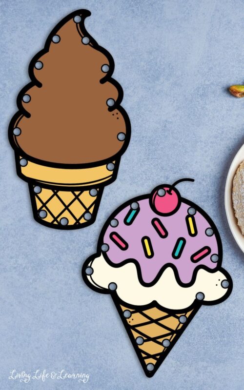 Ice Cream Lacing Cards to Enhance Fine Motor Skills