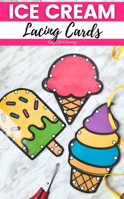 Ice Cream Lacing Cards to Enhance Fine Motor Skills