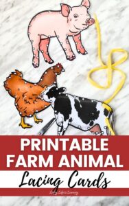Printable Farm Animal Lacing Cards to Enhance Fine Motor Skills