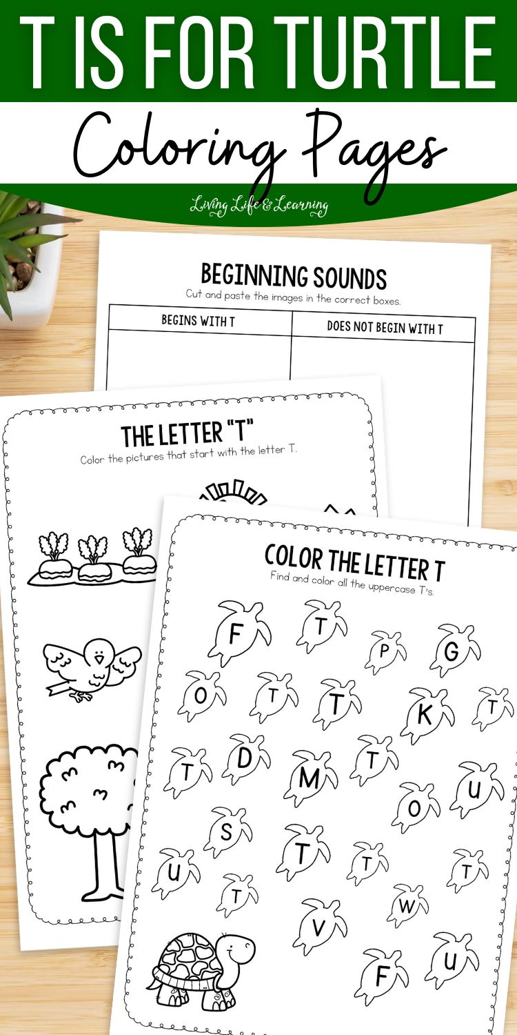T is for Turtle Coloring Pages: Engage Early Learning