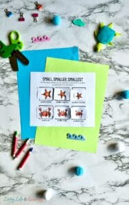 Ocean Size Sorting Printables for Interactive Learning