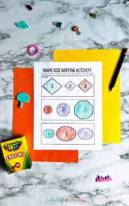 Shape Size Sorting Printables for Vocabulary and Early Math Skills