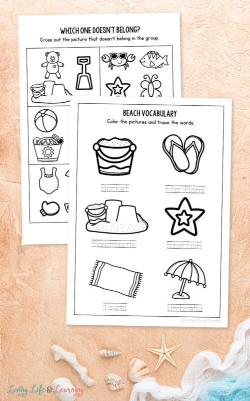 Beach Worksheets for Kindergarten: Summer Themed Learning