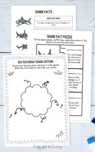 Shark Fun Facts Printable Featuring Five Activities to Engage Kids