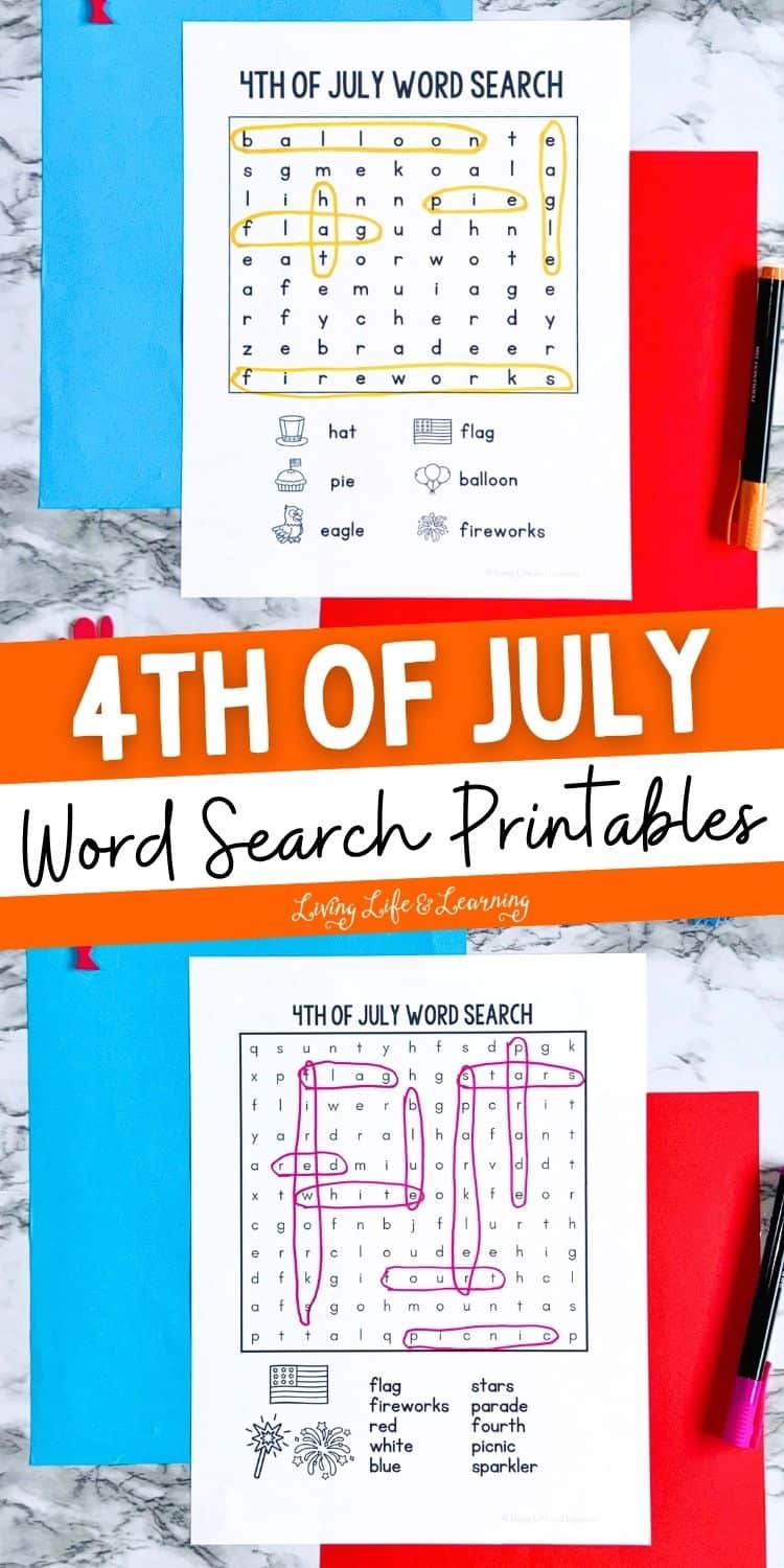 4th of July Word Search Printables for Summer Fun