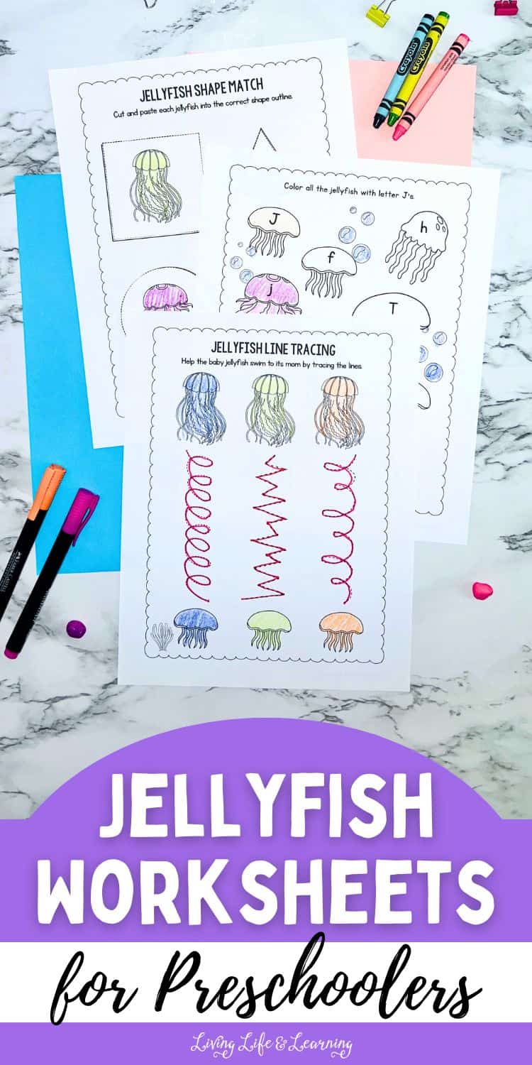 Jellyfish Worksheets for Preschoolers: Ocean Theme Activities