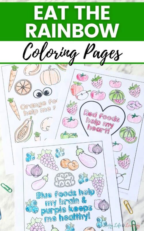 Eat the Rainbow Coloring Pages for Nutrition Learning
