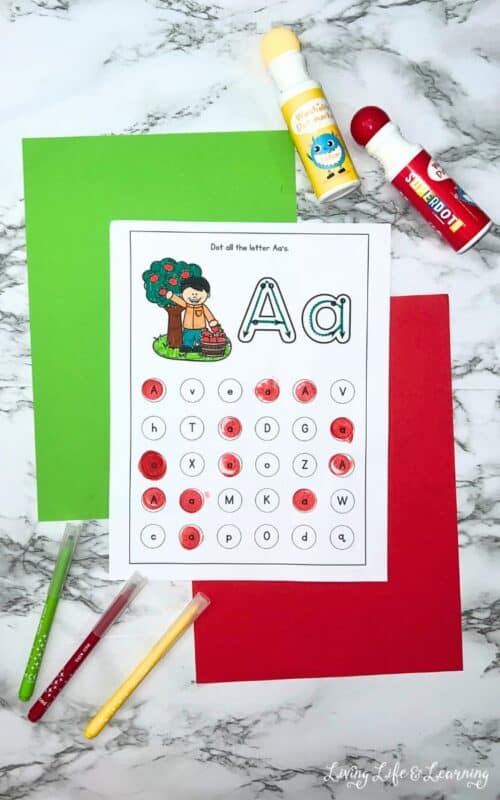 Apple Do a Dot Printables for Toddlers and Preschoolers