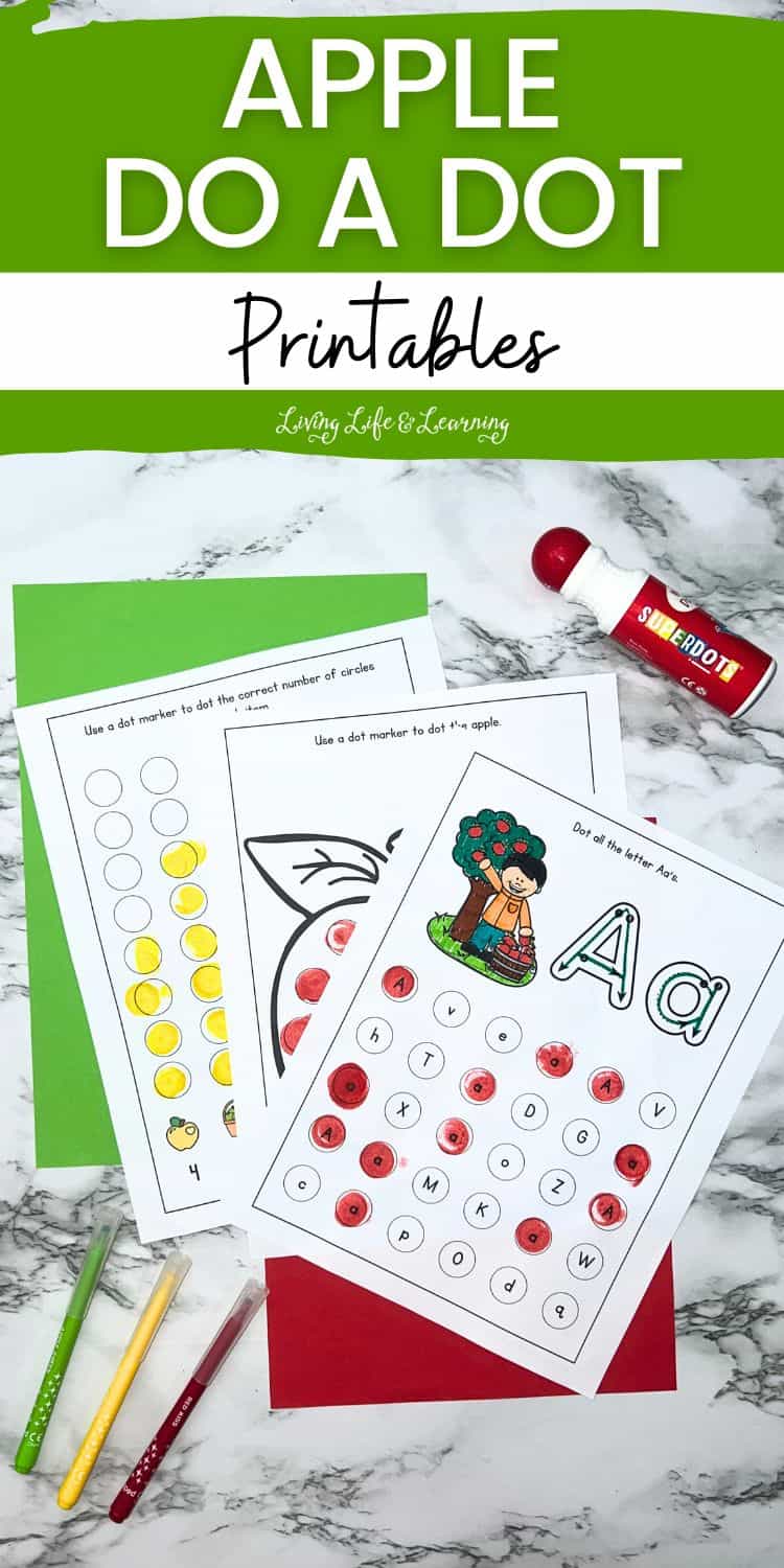 Apple Do a Dot Printables for Toddlers and Preschoolers