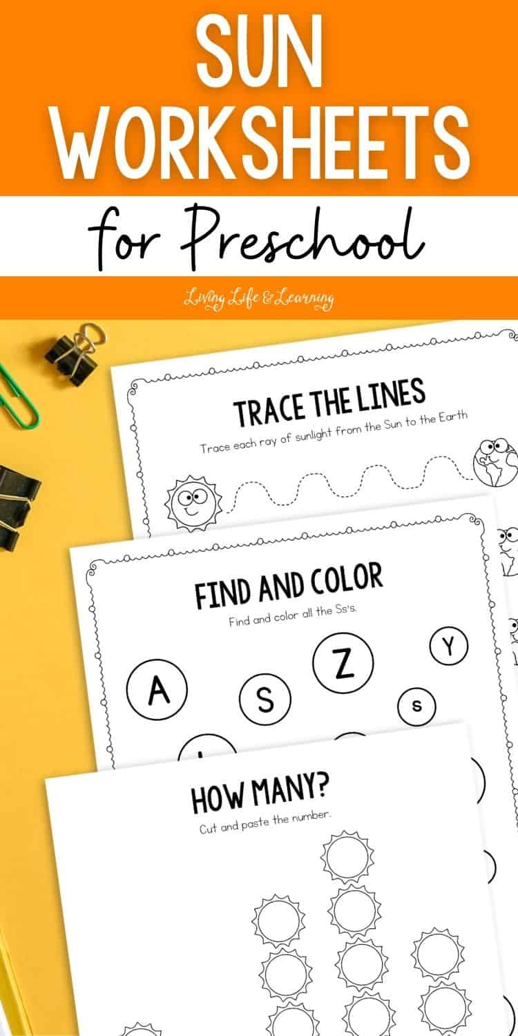 Sun Worksheets for Preschool: Color and Learn