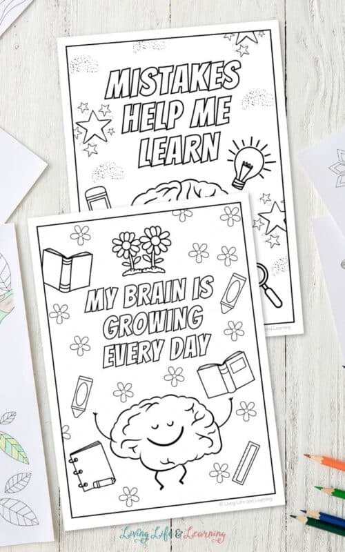 Growth Mindset Brain Coloring Pages to Inspire Learning