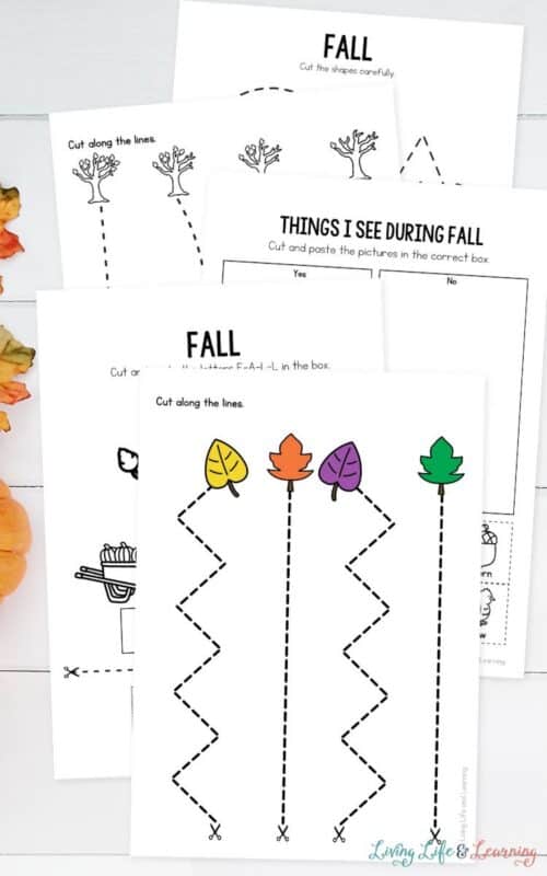 Fall Cutting Worksheets to Boost Fine Motor Skills