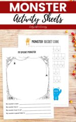 Monster Activity Sheets for Creative Education and Halloween