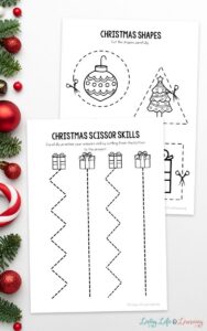 Christmas Cutting Worksheets to Enhance Scissors Skills