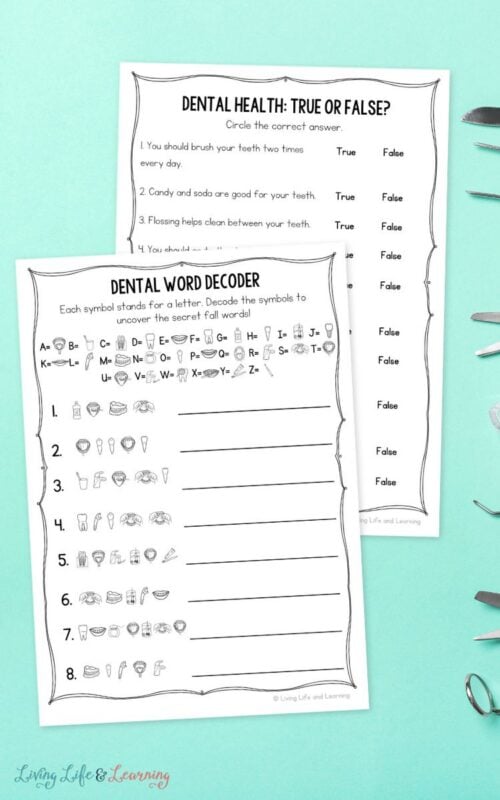 Dental Activity Sheets to Teach Hygiene Easily