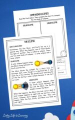 Solar and Lunar Eclipse Worksheets for Young Learners