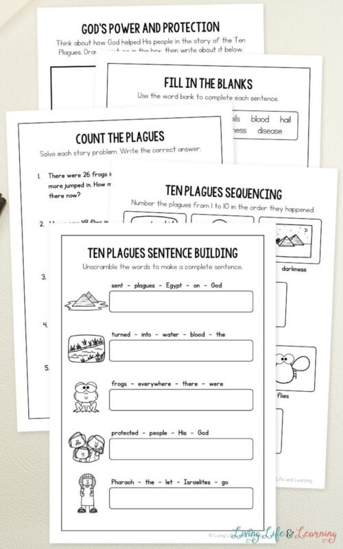 Ten Plagues Worksheets for Kids to Enhance Faith