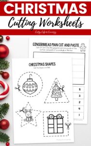 Christmas Cutting Worksheets to Enhance Scissors Skills