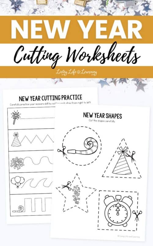 New Year Cutting Worksheets Enhance Fine Motor Skills