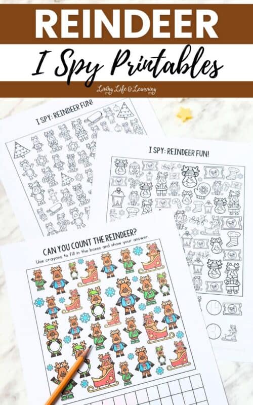 Reindeer I Spy Printables: Counting and Skills During The Holidays