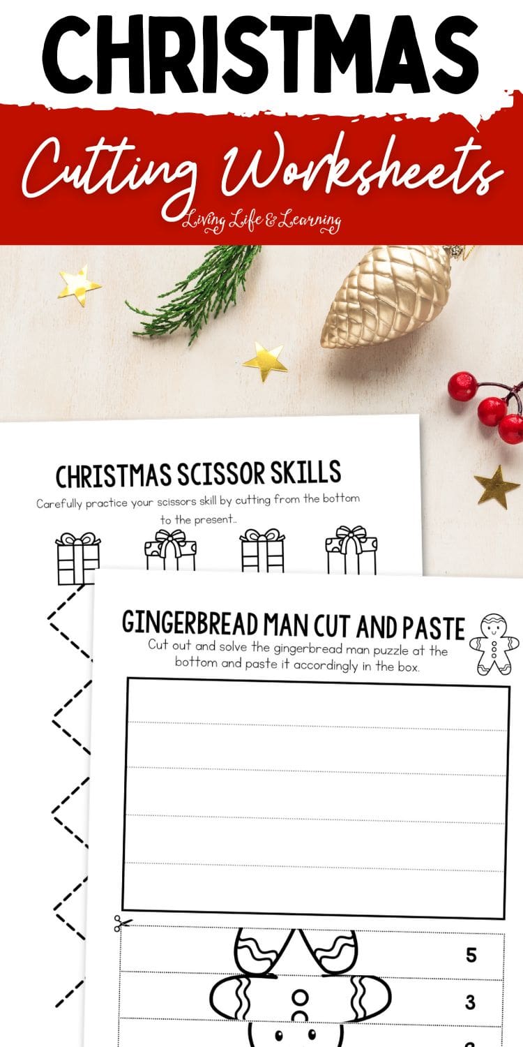 Christmas Cutting Worksheets to Enhance Scissors Skills