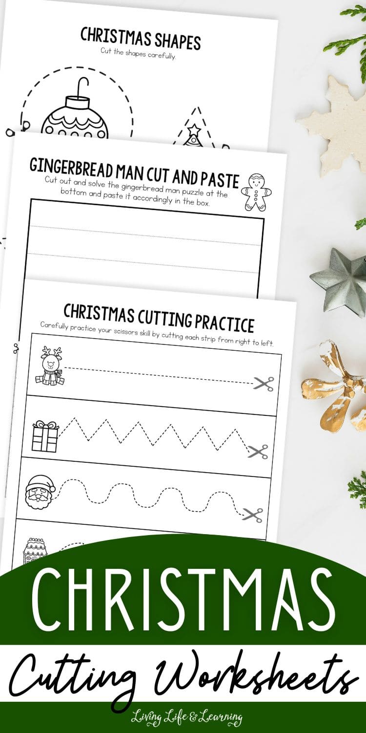 Christmas Cutting Worksheets to Enhance Scissors Skills