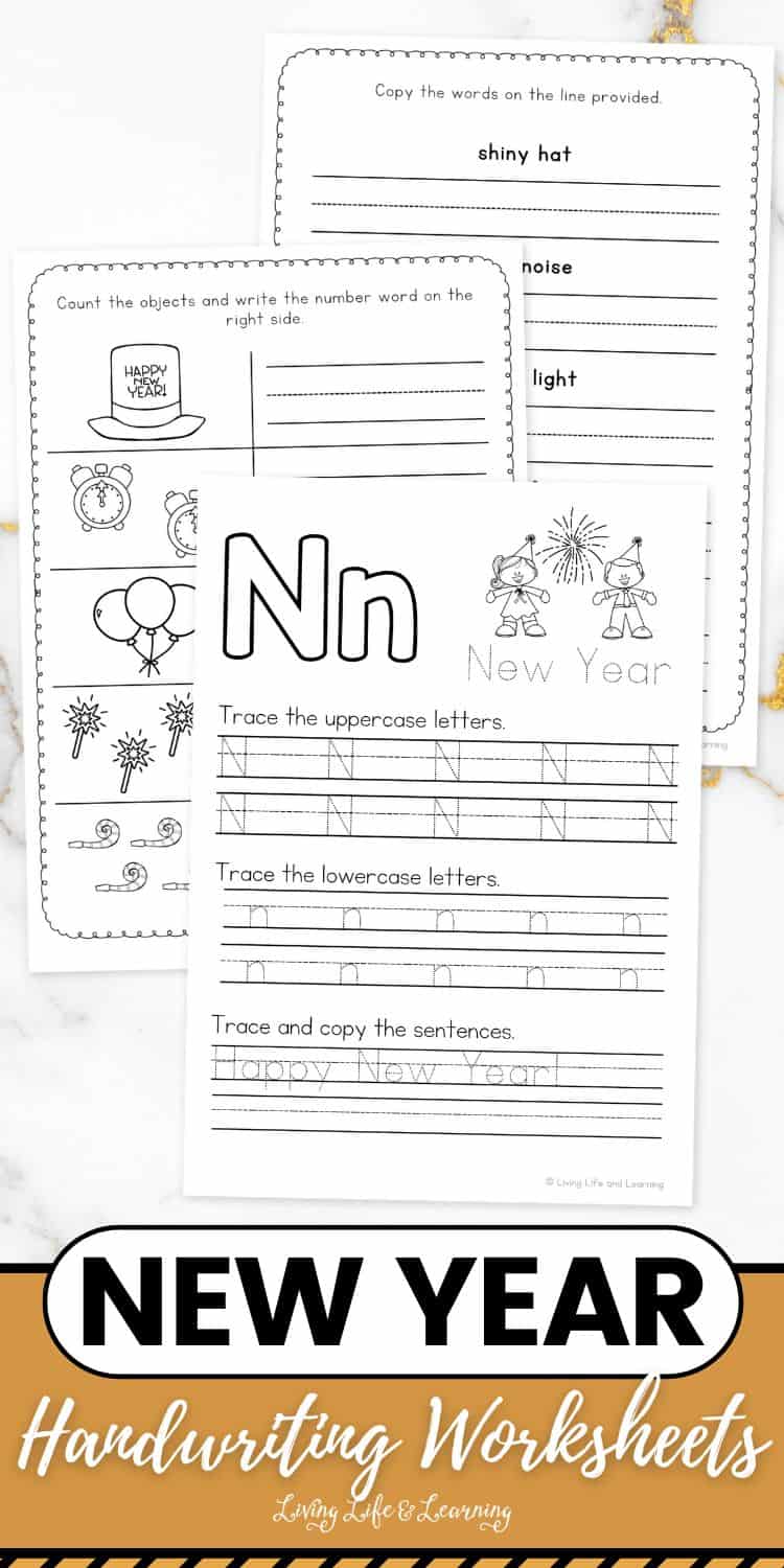 New Year Handwriting Worksheets to Boost Writing