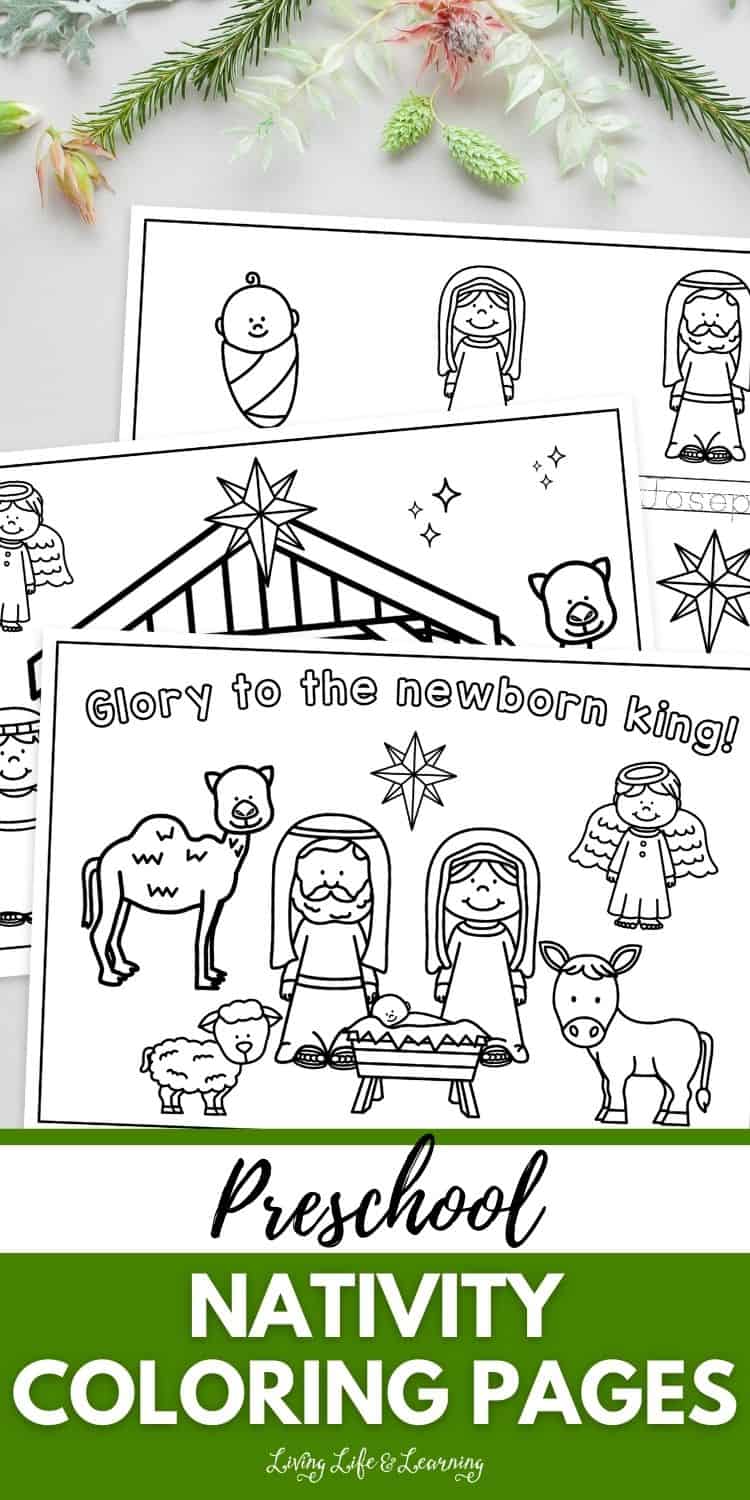 Preschool Nativity Coloring Pages for Holiday Lessons