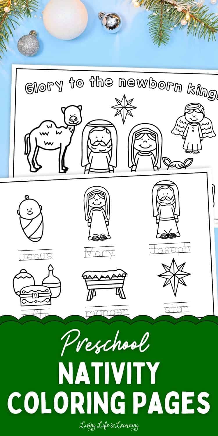 Preschool Nativity Coloring Pages for Holiday Lessons