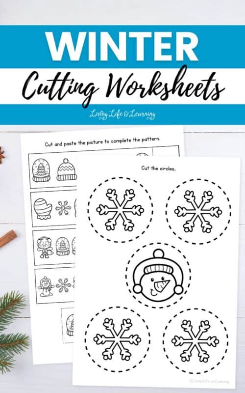 Winter Cutting Worksheets for Early Scissor Skills