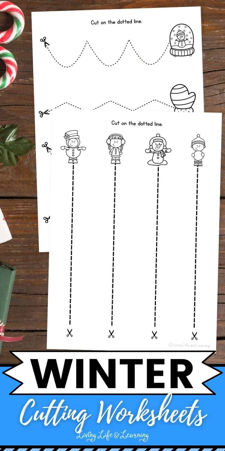 Winter Cutting Worksheets for Early Scissor Skills