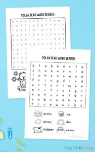 Polar Bear Word Search Printable Boosts Learning Experience