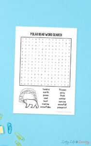 Polar Bear Word Search Printable Boosts Learning Experience