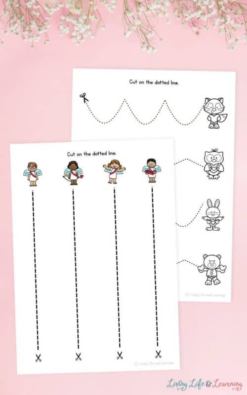 Valentine's Day Cutting Worksheets: Easy Learning Tools