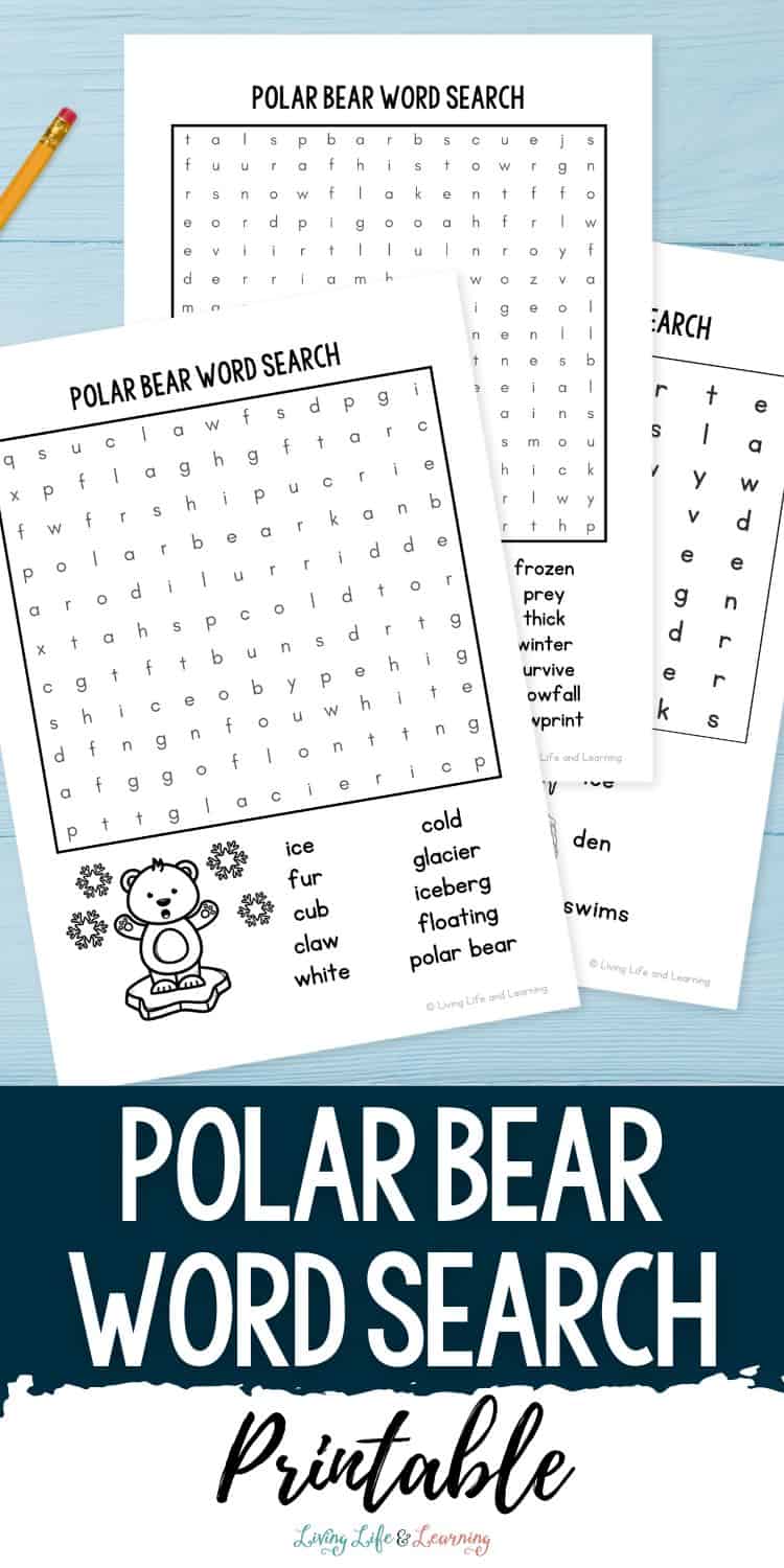 Polar Bear Word Search Printable Boosts Learning Experience