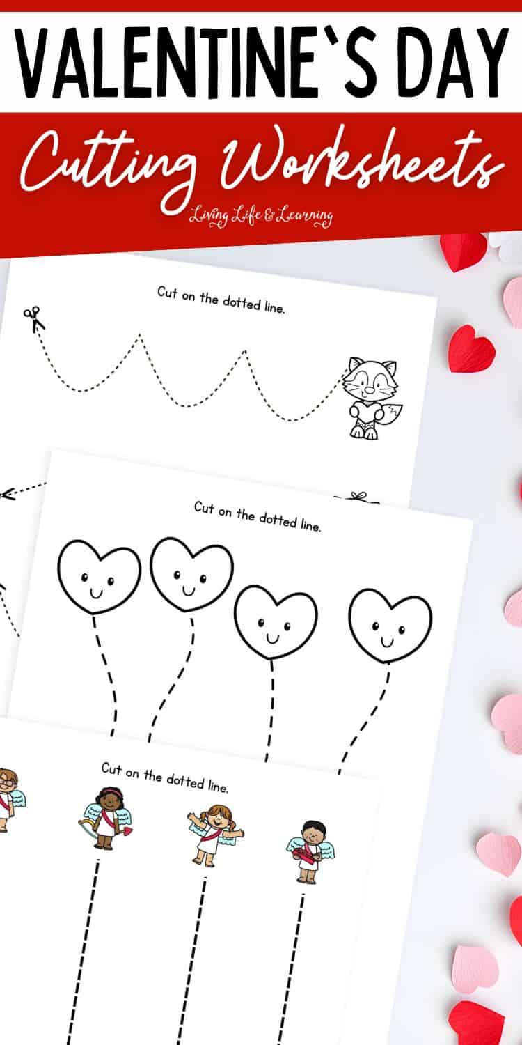 Valentine's Day Cutting Worksheets: Easy Learning Tools
