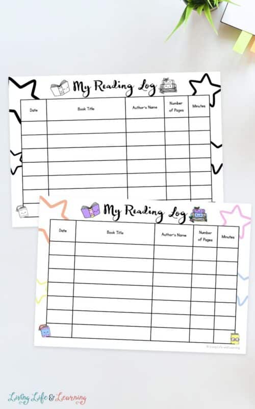 Printable Reading Log to Track Reading Progress