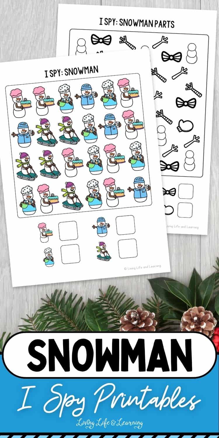 Snowman I Spy Printables: Count and Play Activity for Winter