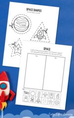 Space Cut and Paste Worksheets for Scissor Practice