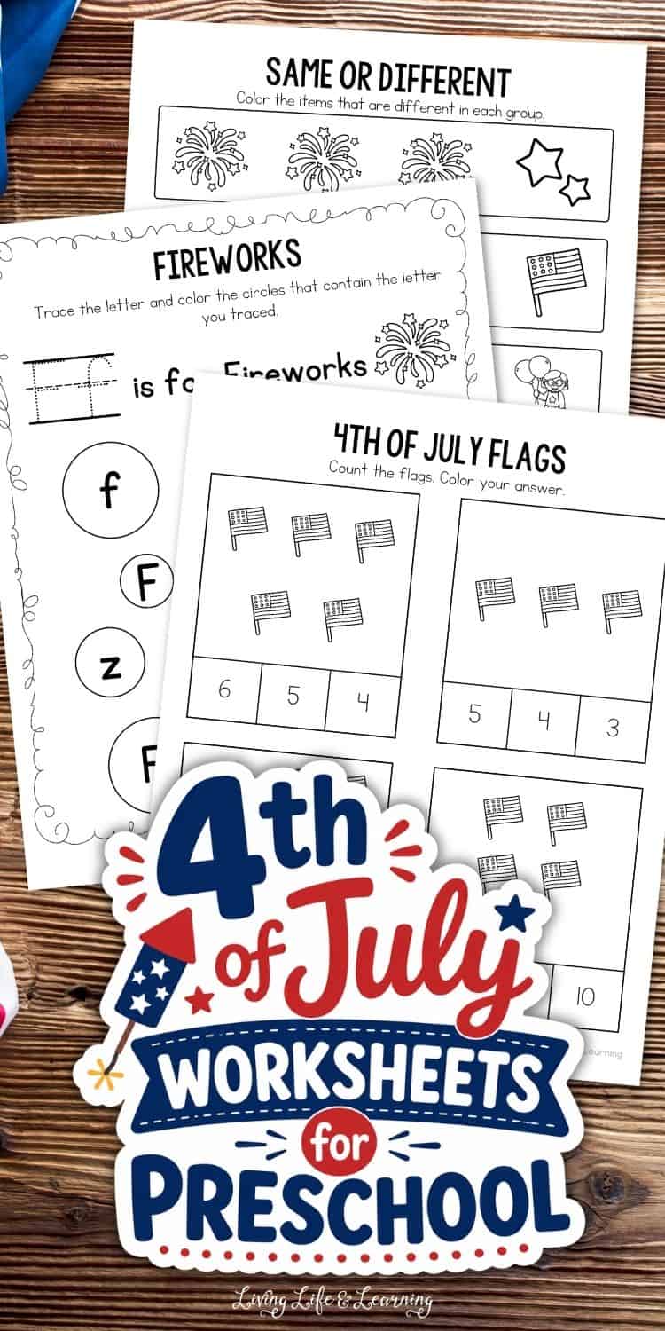 4th of July Worksheets for Preschool Independence Day